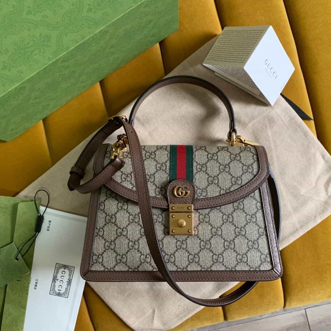 Gucci Ophidia系列织带小号手提包 651055 96IWX 8745 名媛网