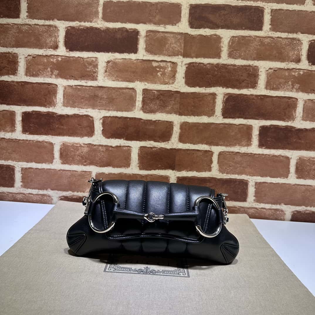 Gucci Horsebit Chain小号肩背包 764339克皮 名媛网
